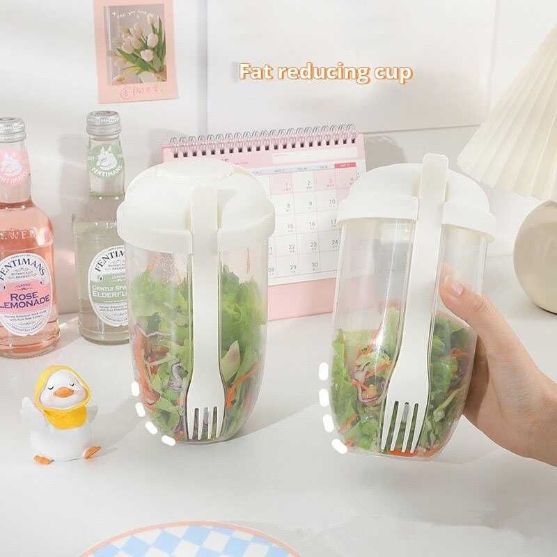 1 Liter Salad Cup + Fork Food Container Food Container | Shopee Malaysia