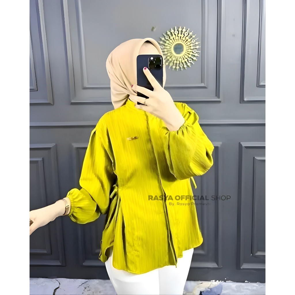 KEMEJA WOMEN'S BLOUSE/WOMEN'S SHIRT/SIDE STRAP NAURA SHIRT | Shopee Malaysia