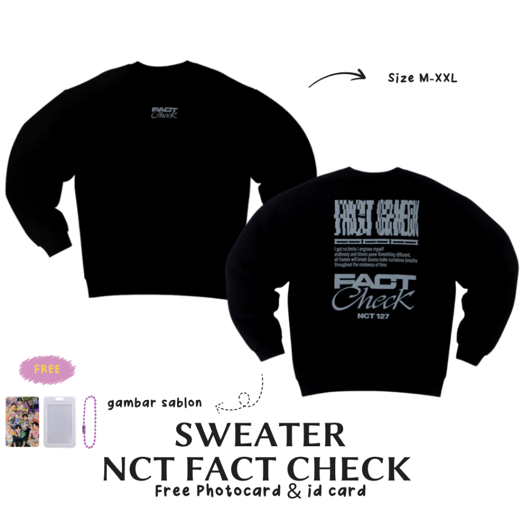 Sweater NCT FACT CHECK - FREE PHOTOCARD - ID CARD - PACKAGING WITH BOX ...