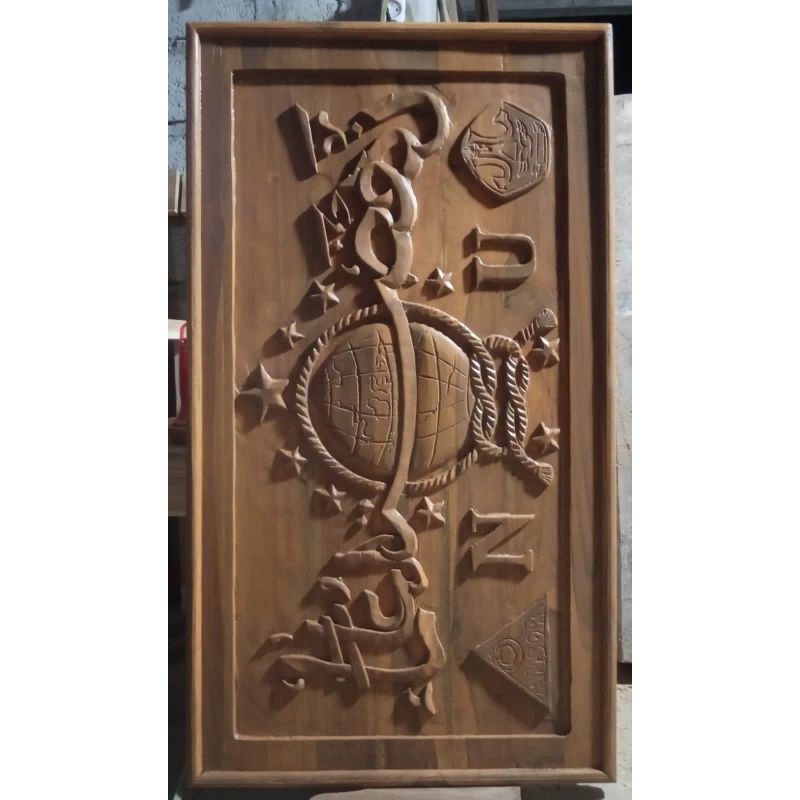 KAYU Nu logo wood carving, Nahdlatul Ulama emblem carving. Genuine teak ...