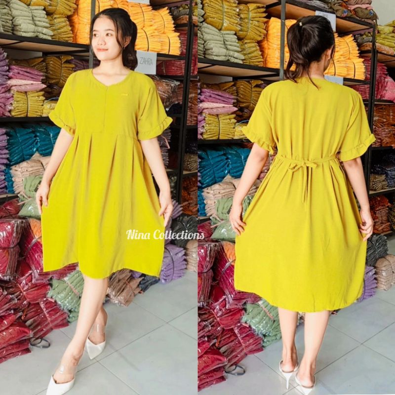 Yuki Bumil Busui Daster Dress/ Crinkle Airflow Daster/ Crinkle Dress ...