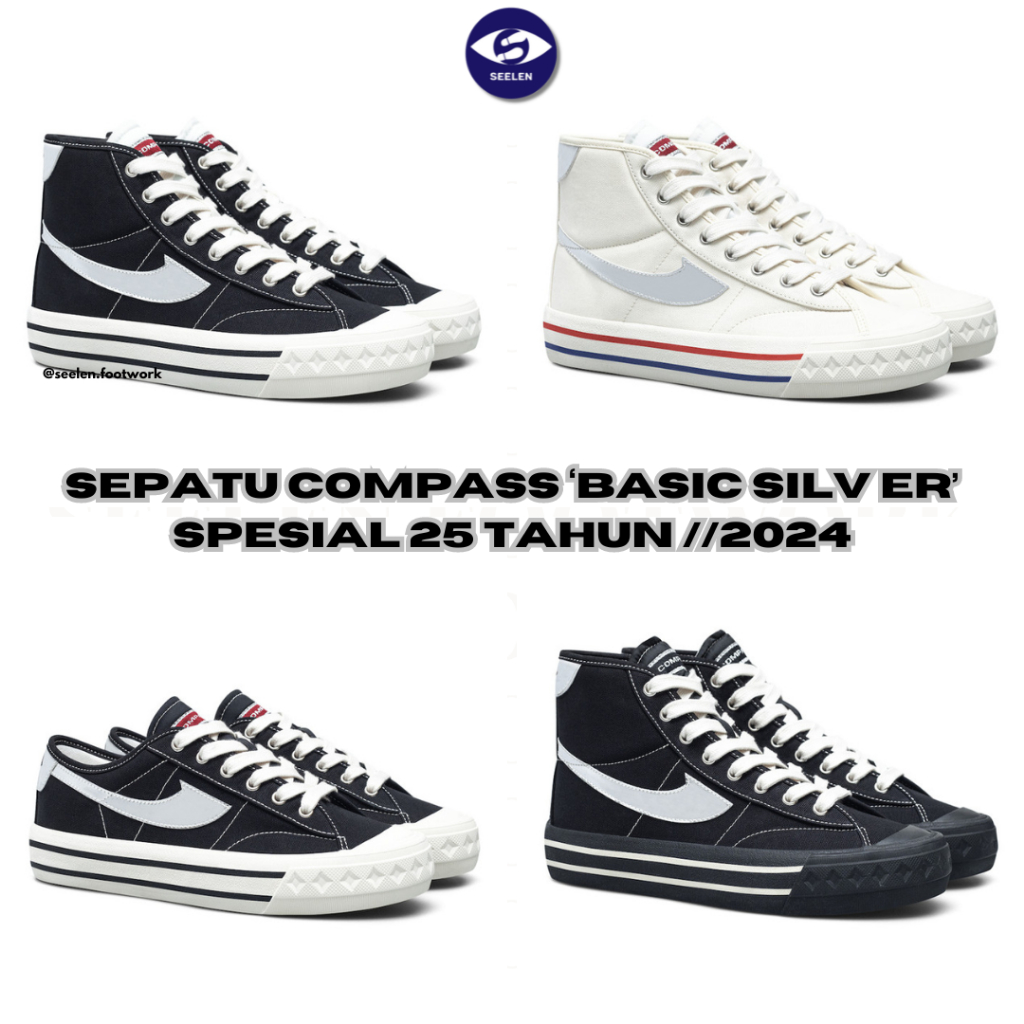 Compass Retrograde 25th High Black White, Cream, Double Black Silver ...