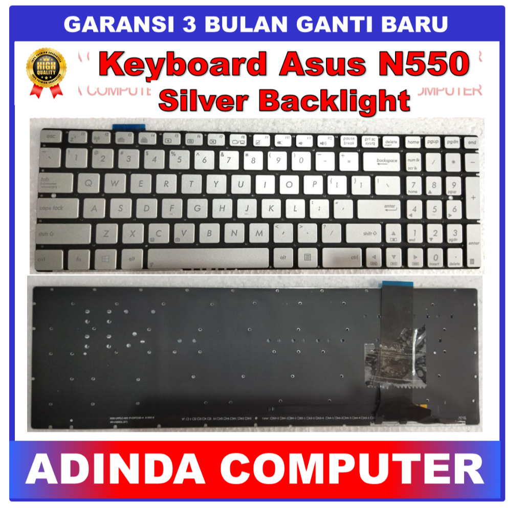 Keyboard Asus N550 G550 G550J G550JX G550JK N56 N56V Silver Backlight ...