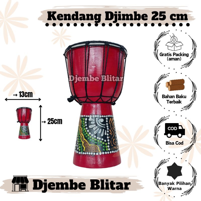 KAYU Children's Jimbe Kendang 25 Cm Traditional Musical Instrument ...