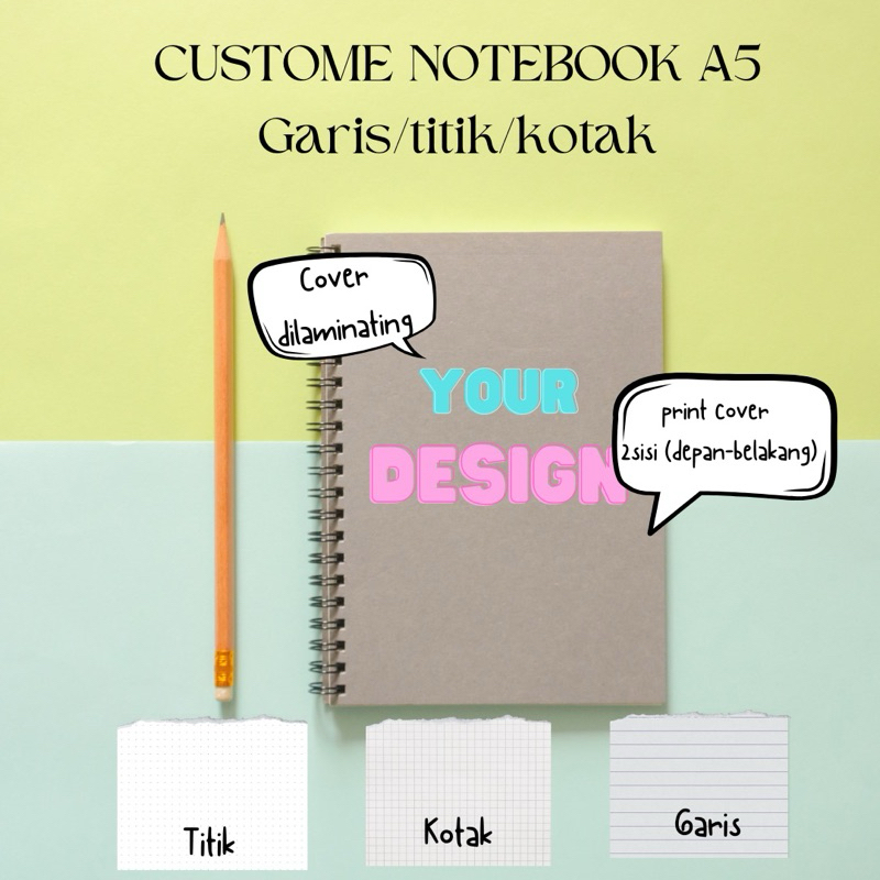 [SKi- Craft]wholesale Custom Notebook A5 Cover 2 Sides (Front Back) G/T ...