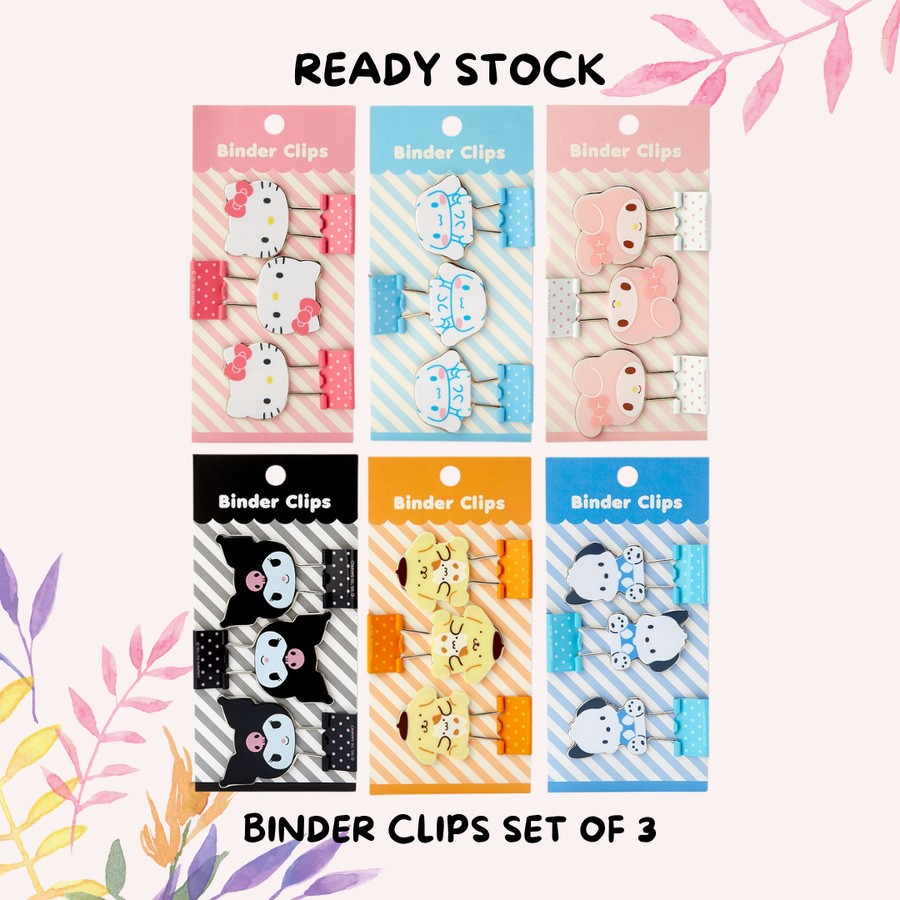 Binder Clips Sanrio Kuromi My Melody Cinnamoroll Japan Paper Clips ...