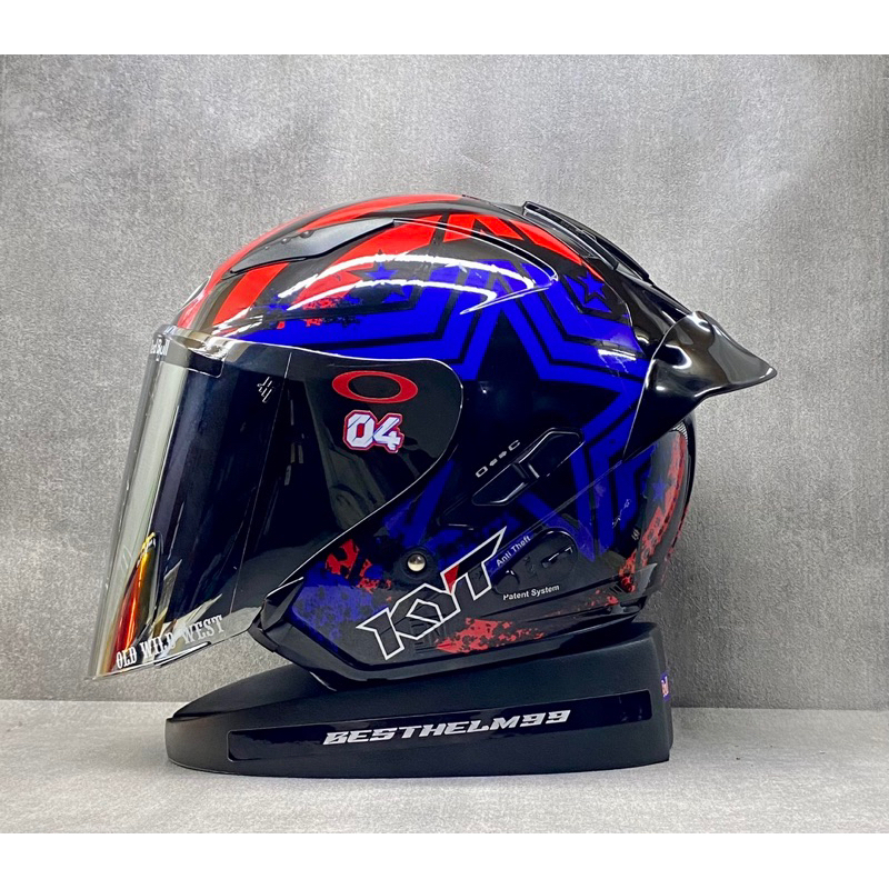Kyt Galaxy Flat R Star Black Handsome Package I Visor Iridium - Kyt ...