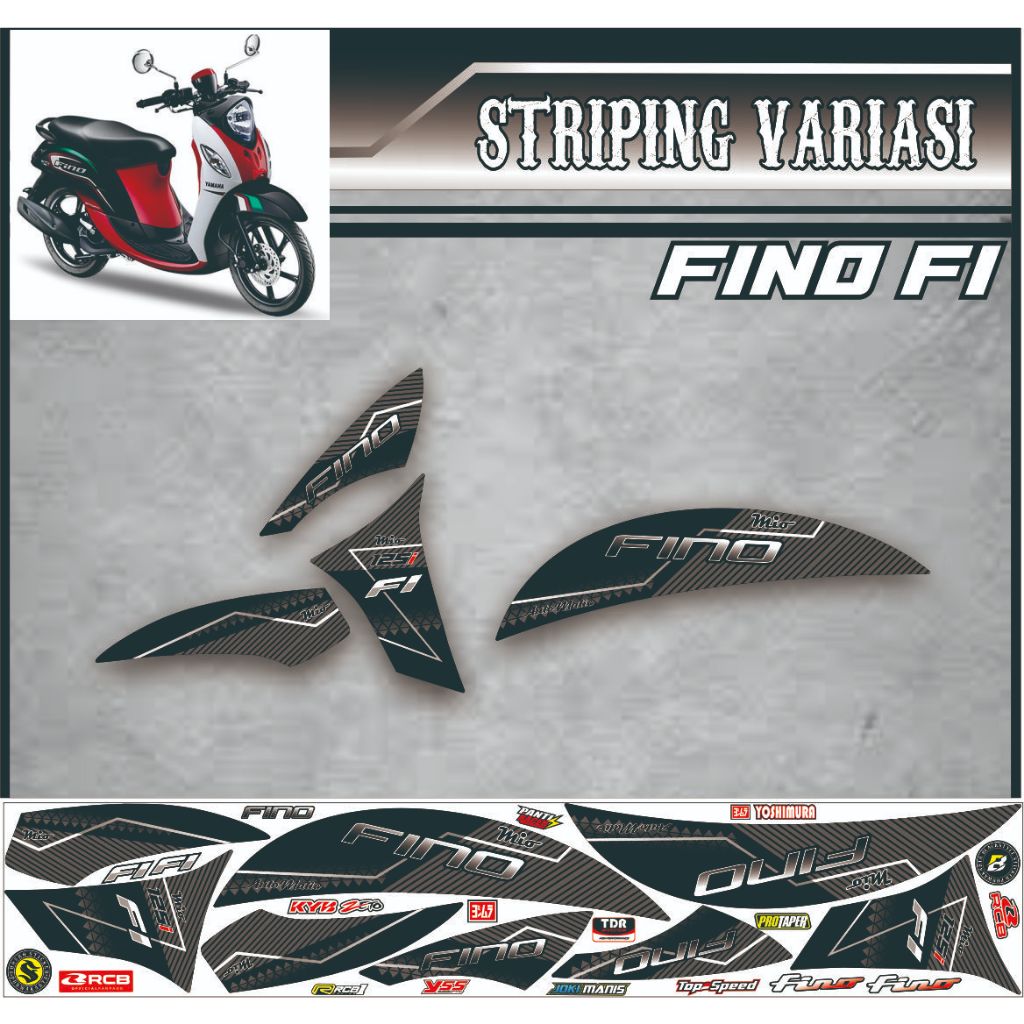 Striping Motorcycle YAMAHA FINO FI NEW Variant Simple DECAL MODEL ...