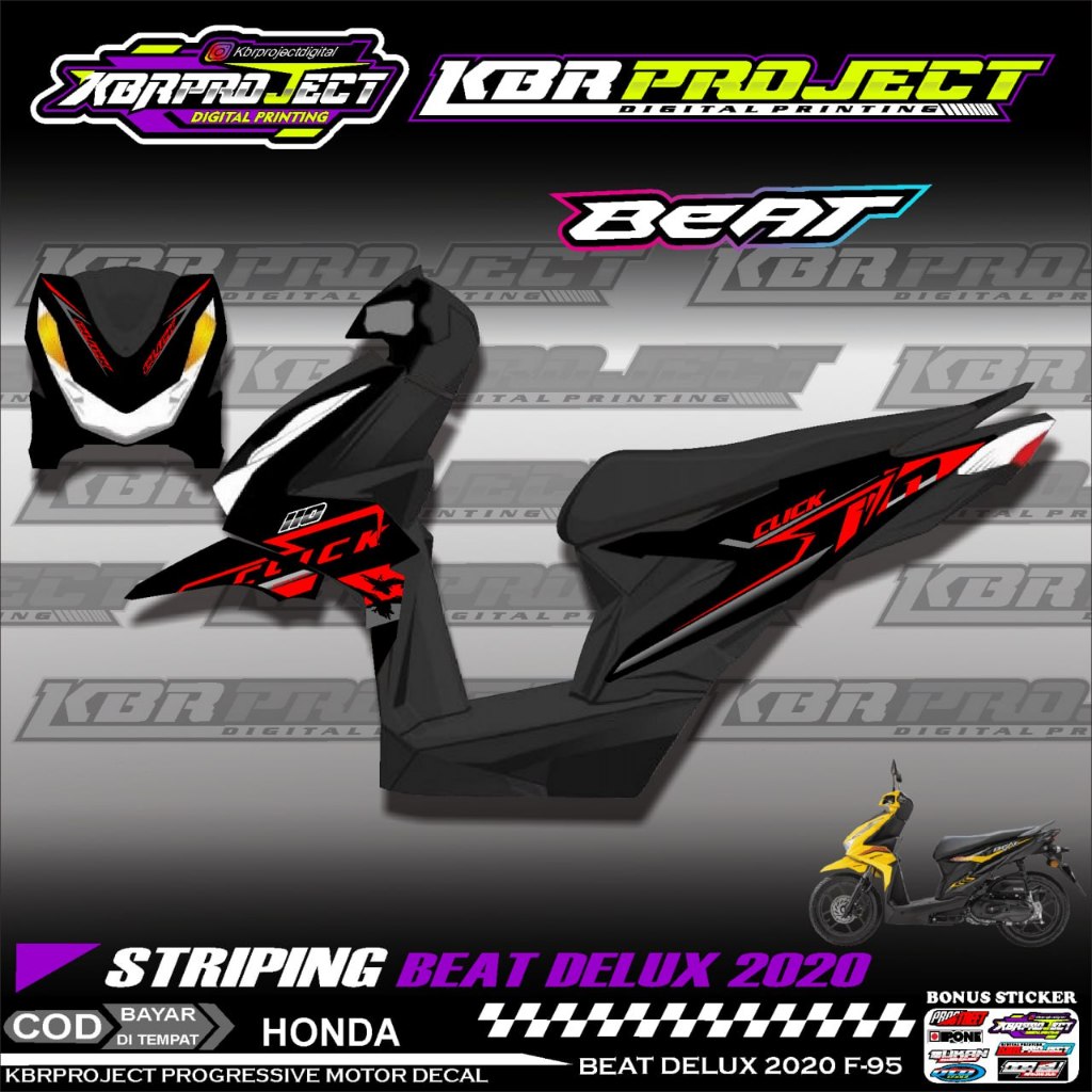 Beat DELUXE 2020 2021 PREMIUM STRIPING Sticker Cool Motorcycle Trim ...