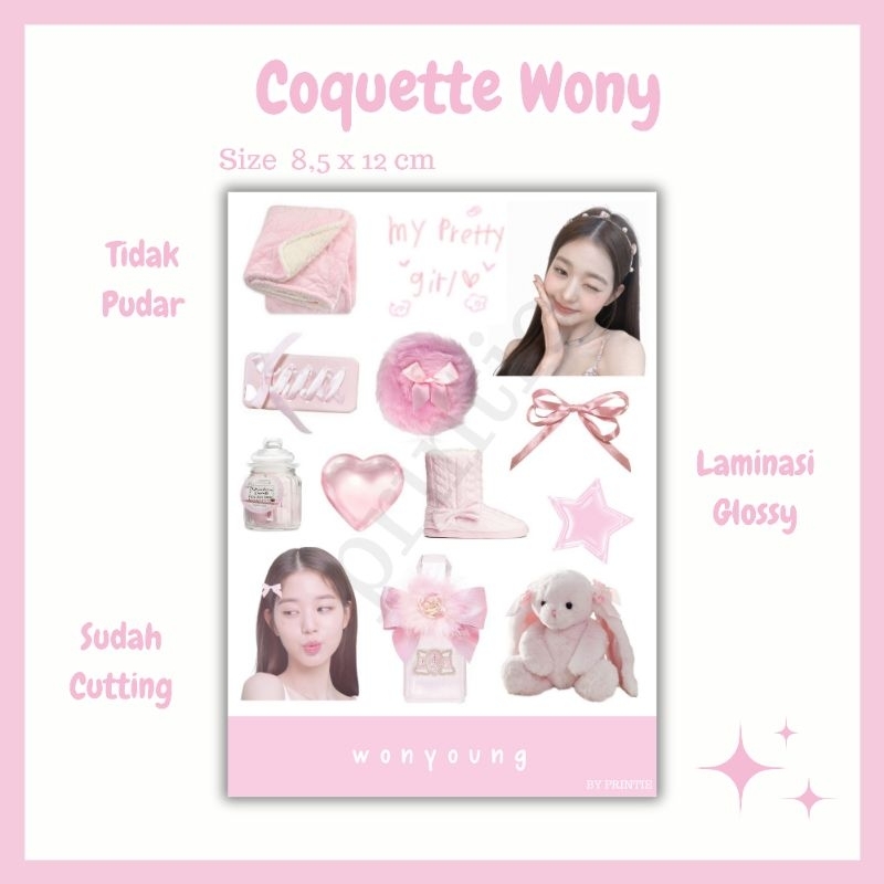 [1 Sheet] kisscut sticker sheet aesthetic deco wonyoung/wony coquette ...