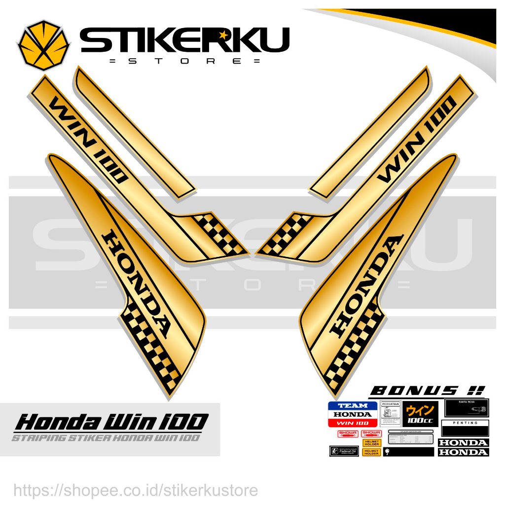 Honda WIN STRIPING / MOTIF 25 / WIN 100 STICKER / WIN STICKERS ...