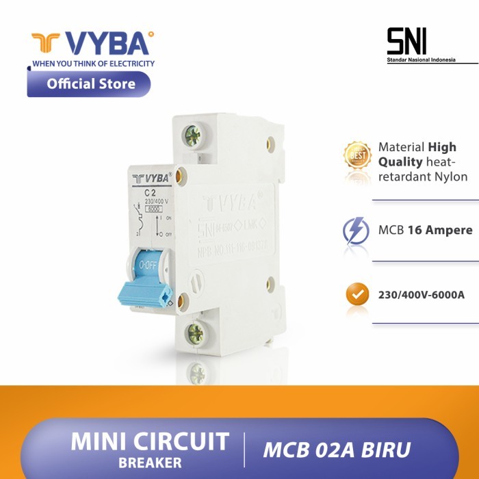 Mcb C2 Vyba 1 Phase Mcb Vyba C2 2 Ampere 2A | Shopee Malaysia