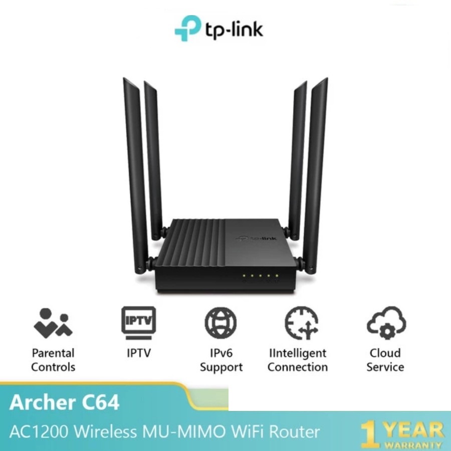 Tp-link Archer C64 Ac1200 Dual-Band Wifi Router Tplink C-64 Ac-1200 ...