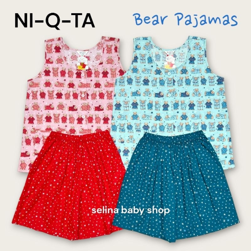 KATUN Niqta S PAJAMA COTTON KUTUNG SINGLET BEAR PAJAMAS | Shopee Malaysia