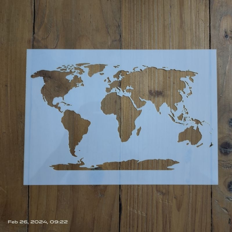 World Map Stencil | World Map Stencil | Size A4, A5, A3 | Shopee Malaysia