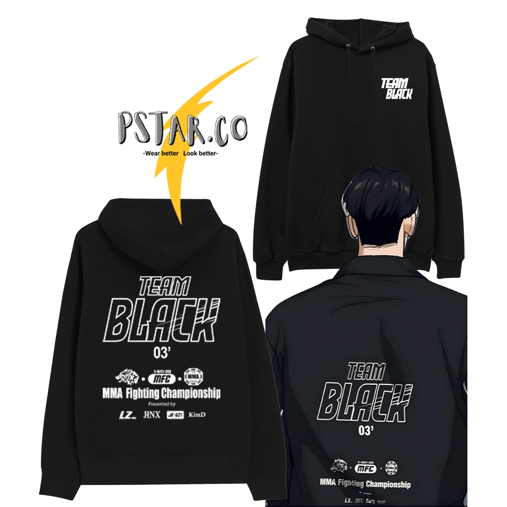 Jacket Hoodie TEAM BLACK Manhwa Jinx Outfit Joo Jaekyung | Shopee Malaysia