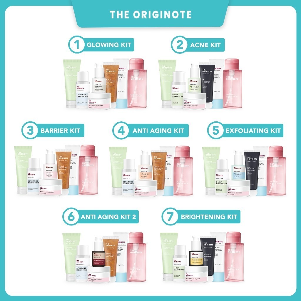 Special BUNDLE 7in1 The Originote KIT: ACNE KIT, GLOWING KIT, BARRIER ...