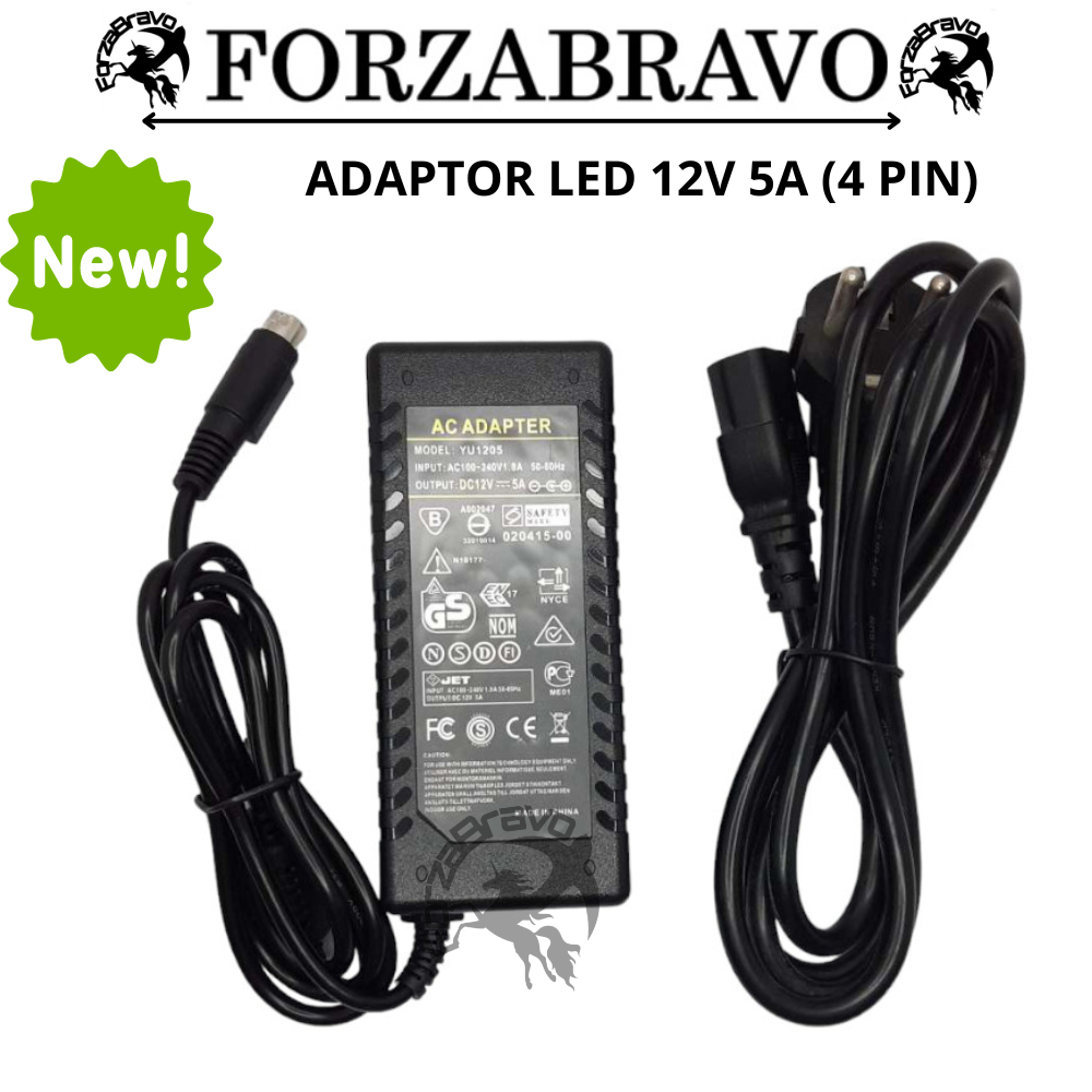 Dvr Charger Adapter NVR CCTV Adapter HIKVISION 12V 5A 4 PIN Adapter ...