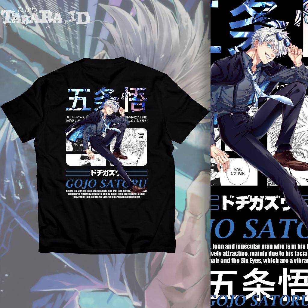 Gojo SATORU JUJUTSU KAISEN Anime Clothes 026JK- T-Shirt Anime - Kaos ...