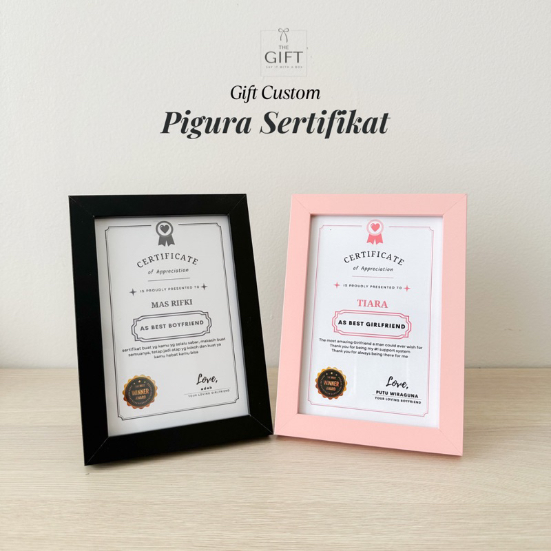 Custom Writing Certificate Frame | Frame Frame Frame 4R Unique Cute ...