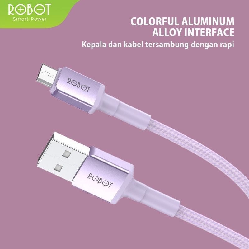 Robot RSM Length 2METER DATA CABLE ROBOT USB MICRO FAST CHARGING 2.4A ...