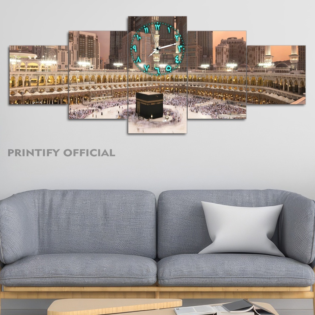 Large Muslim Makkah Madinah Clock 100X40 Multi Panel / Custom Muslim ...