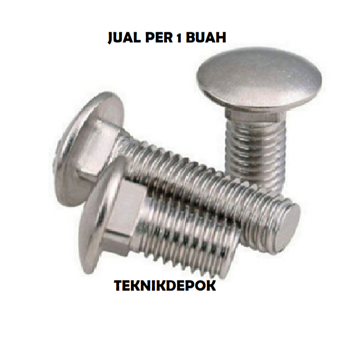 CB M Bumper Bolts 6 X 30 mm Carriage Bolt Umbrella Bolts Chrome ...