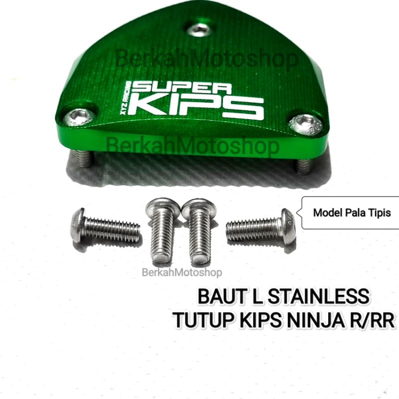 [1 Spin] STAINLESS BOLT COVER EAR SUPERKIPS NINJA R RR SS STAINLESS L ...