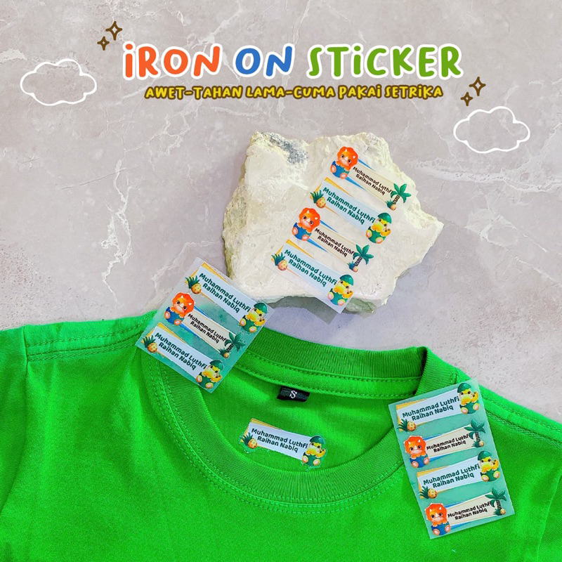 [GIANTPALACE] Ironing FABRIC STICKER LABEL NAME VIRAL CLOTHING FREE ...