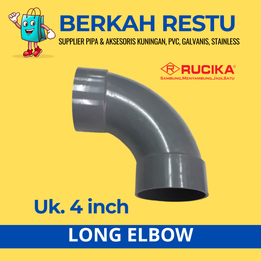 Long Elbow PVC 4" Inch AW Rucika | Shopee Malaysia