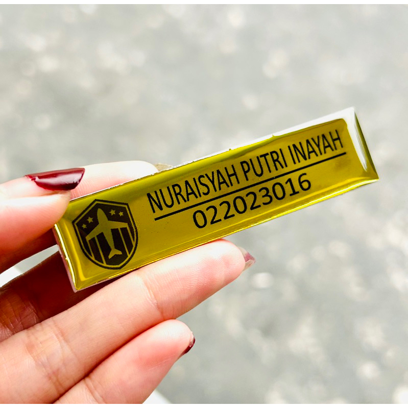 (GOLD) Acrylic resin Chest Nameplate/ MAKASSAR Nameplate/Name tag/Bust ...