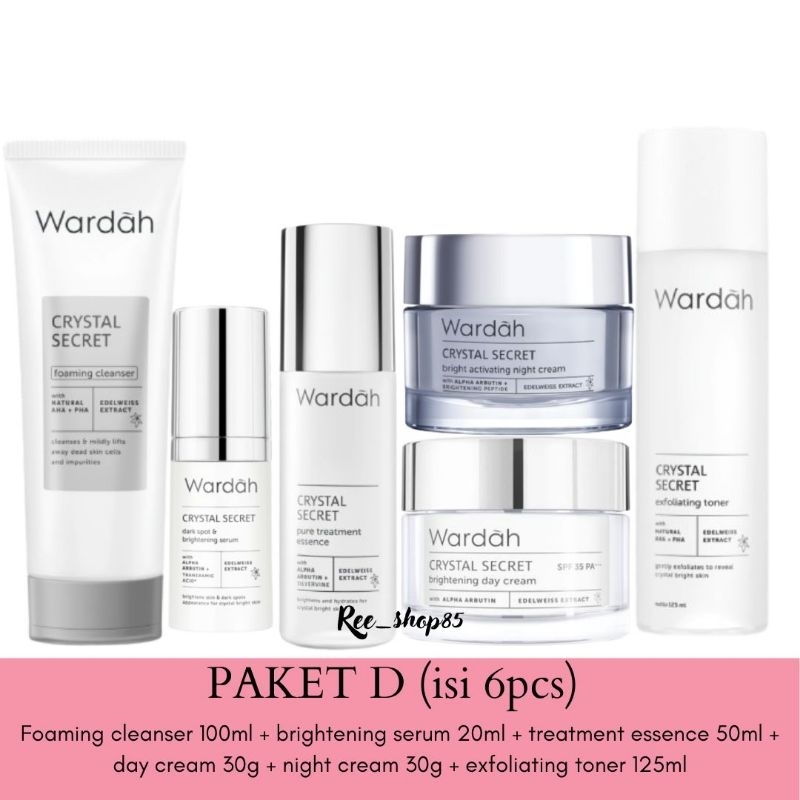 Wardah Crystal Secret 1 Complete Package Of Wardah Skincare Brightening ...