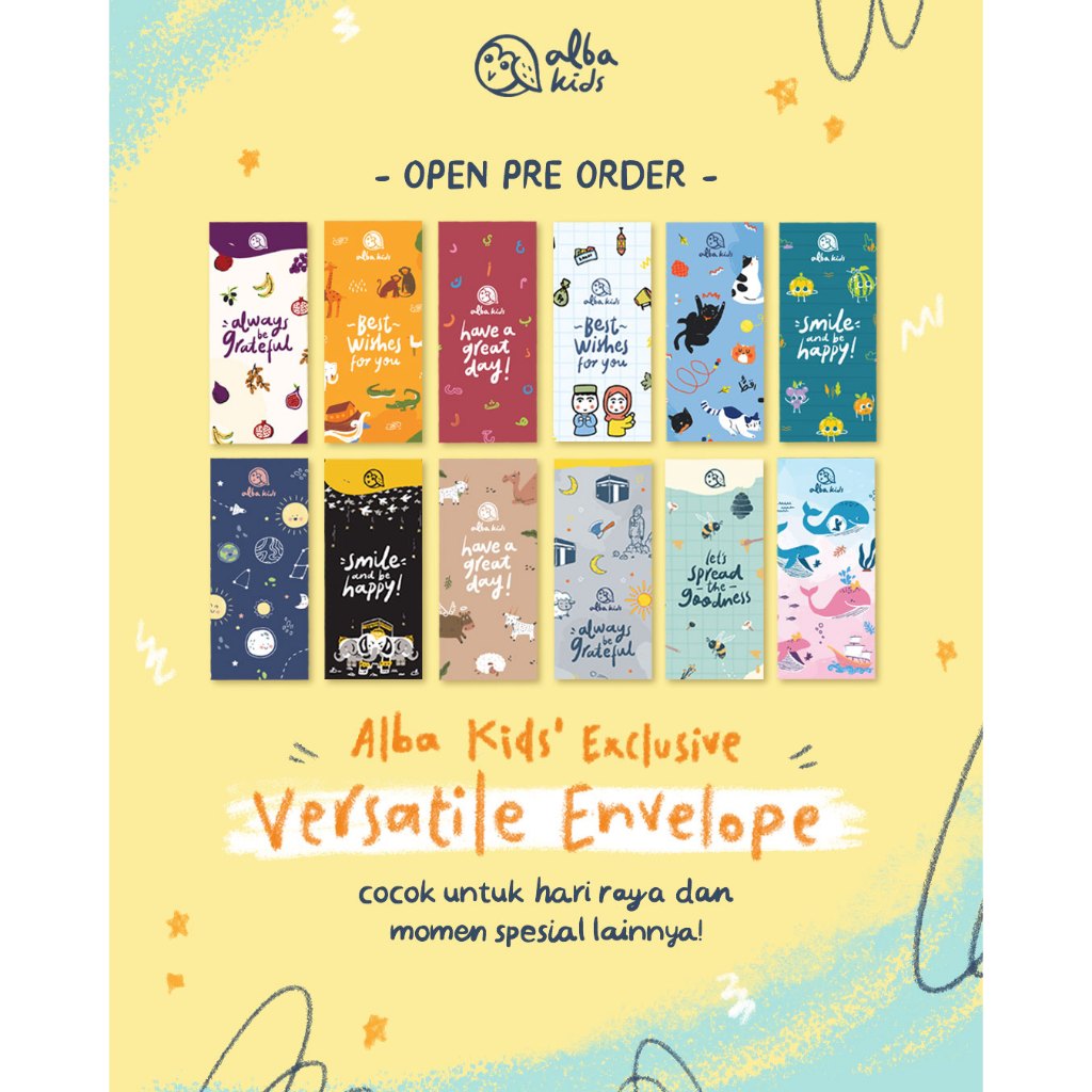 Premium Eid angpau envelope with cute wide design containing lots of ...