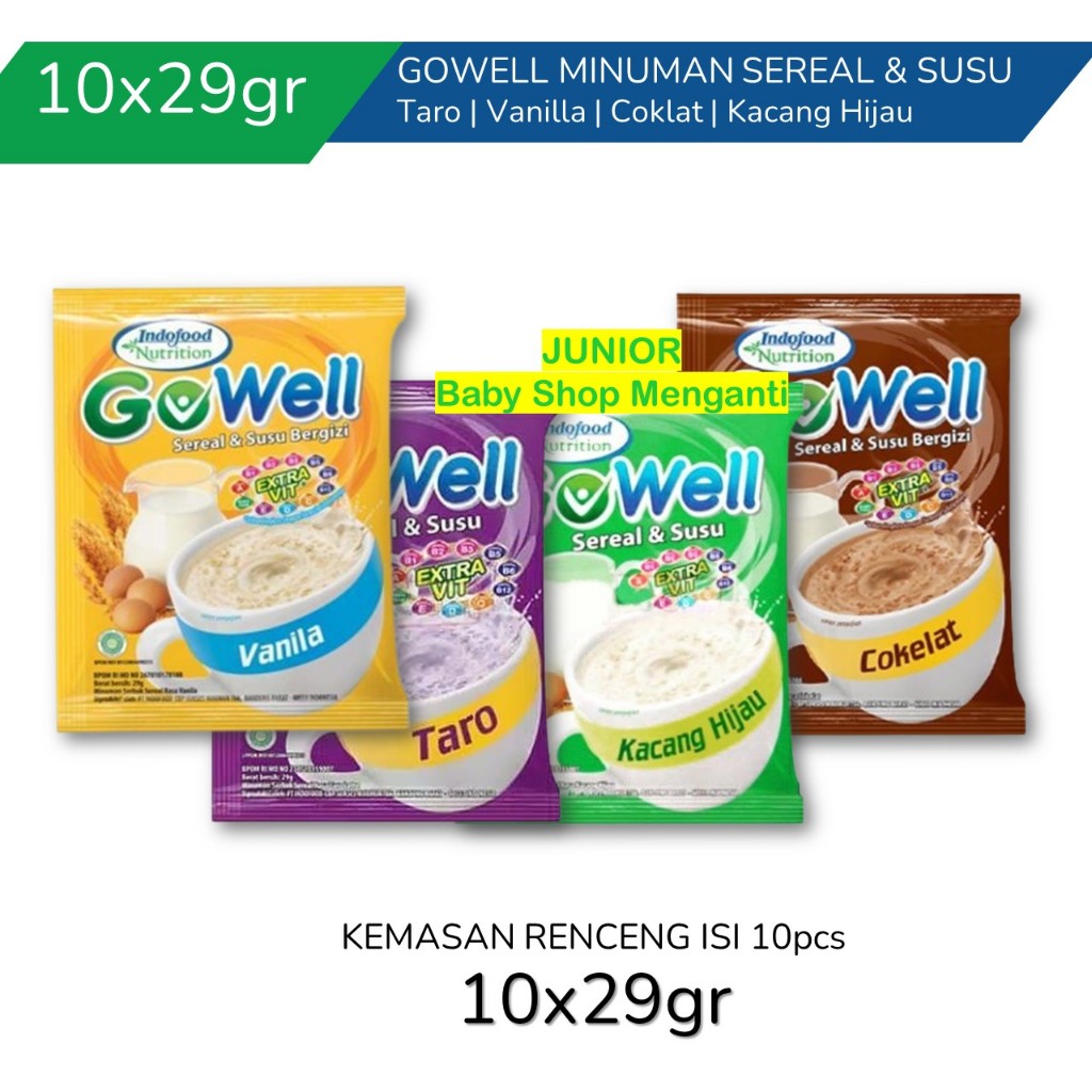 HIJAU GOWELL Healthy breakfast milk cereal with TARO VANILLA CHOCOLATE ...