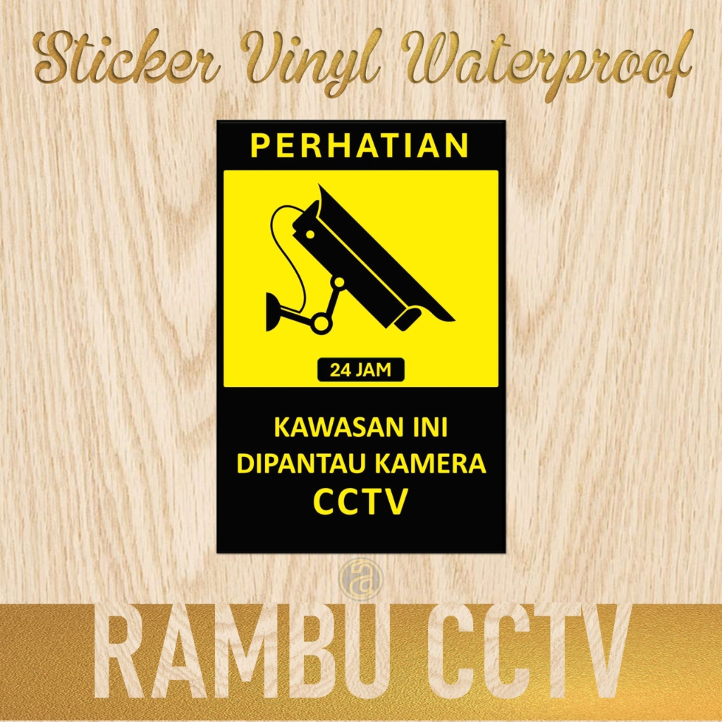 Cctv Sticker 24 Hours Large 20x30 cm Sticker This Area is Monitored by ...