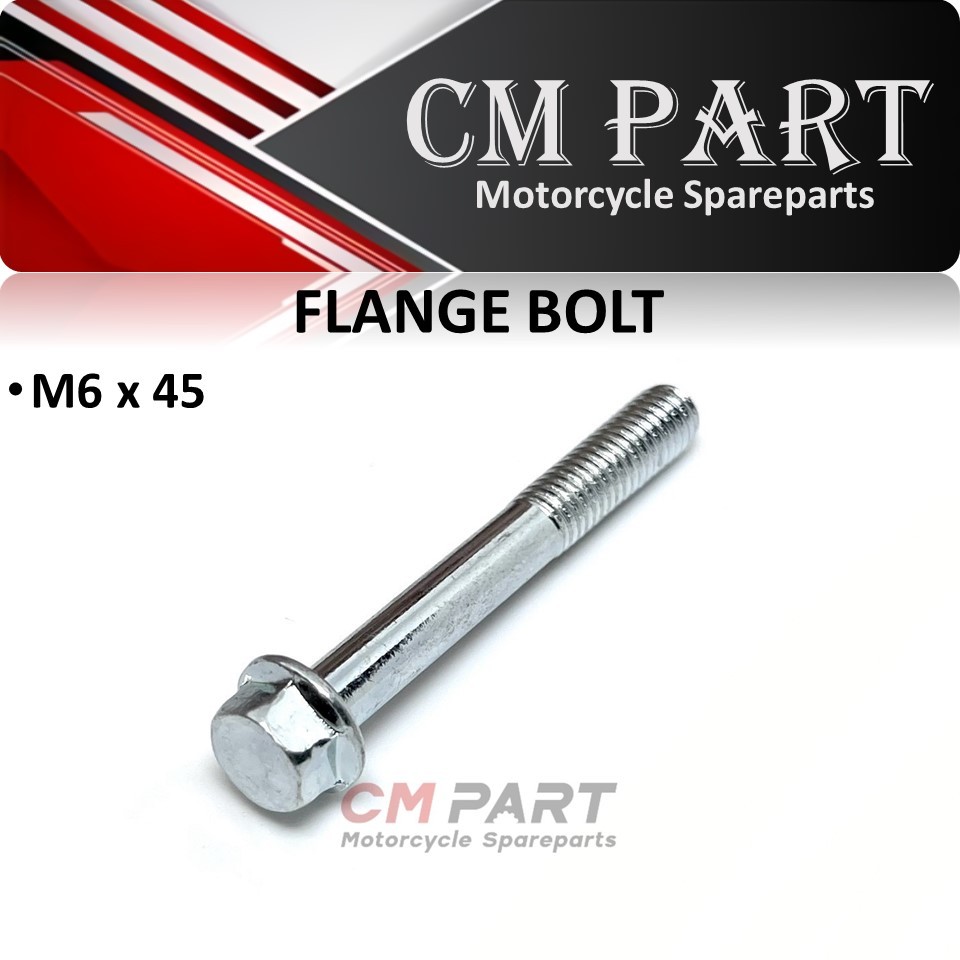 MESIN Flange Bolt M6 6x45 M6x45 Key 8 CVT Engine Block Bolts | Shopee ...