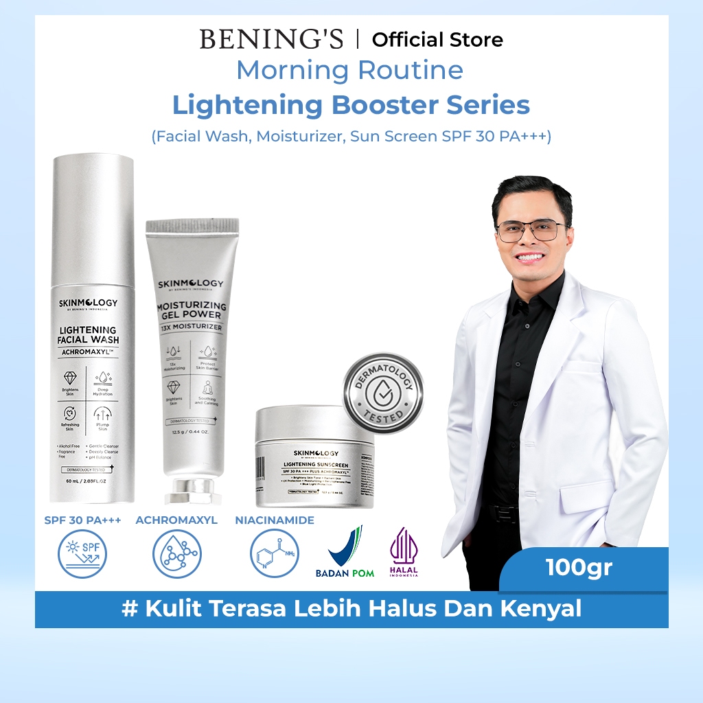 HITAM Bening's SKINMOLOGY MORNING ROUTINE LIGHTENING BOOSTER SERIES ...