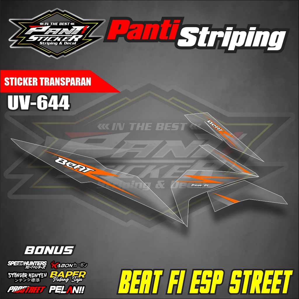 Sticker Motorcycle Beat Fi ESP Transparent UV - Striping Honda Beat Fi ...