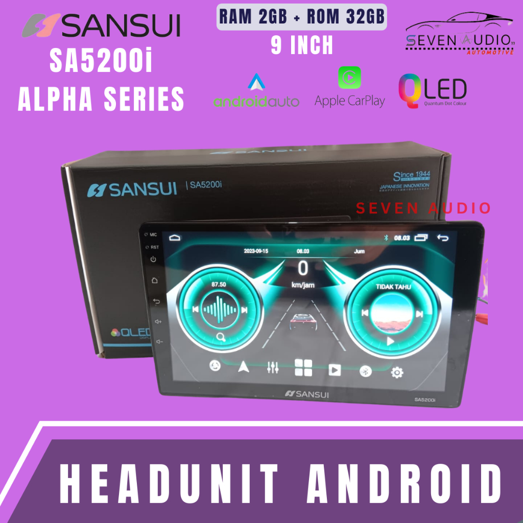 Head Unit Android Sansui Alpha Series 10 Inch Ram 2GB+Rom 32GB CarPlay ...