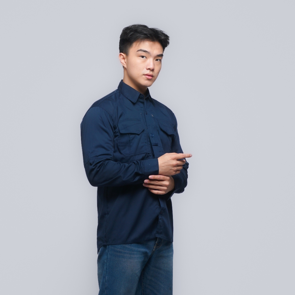 KEMEJA HITAM Pdh Men's Black Tactical Shirt PDL Military Field Uniform ...