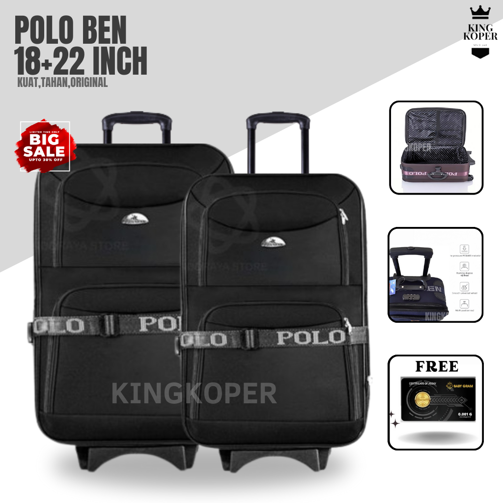 Suitcase set 18+22 inch Polo Luggage Size/ cabin Size fiber hardcase ...