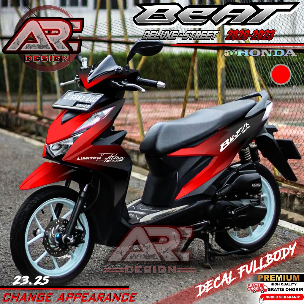 HITAM Newest Decal Sticker Honda Beat DELUXE STREET 2020 2021 2022 2023 ...