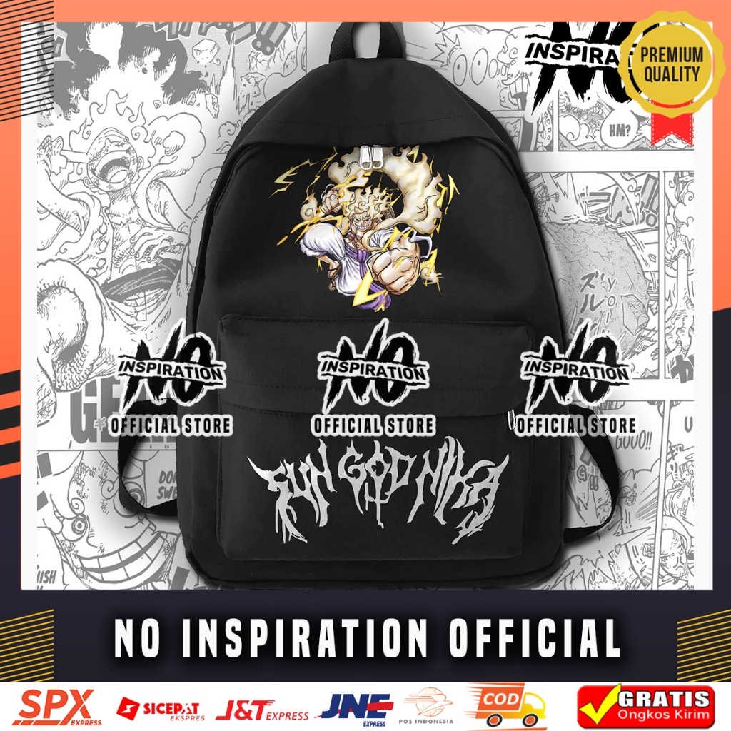 No Inspiration tas ransel Sun God Nika V1 luffy gear 5 tas anime ...