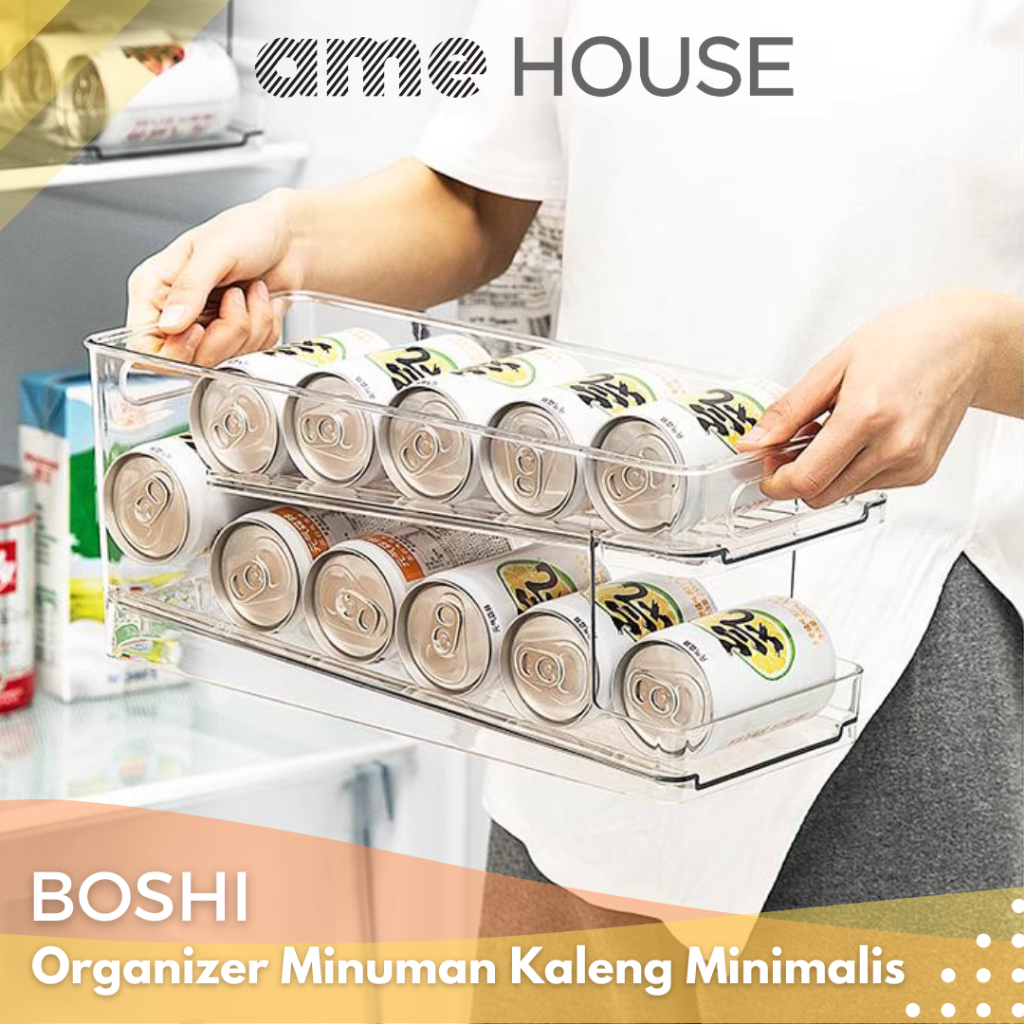 |AME|BOSHI Minimalist Drink Can Organizer Container Storage Stack ...