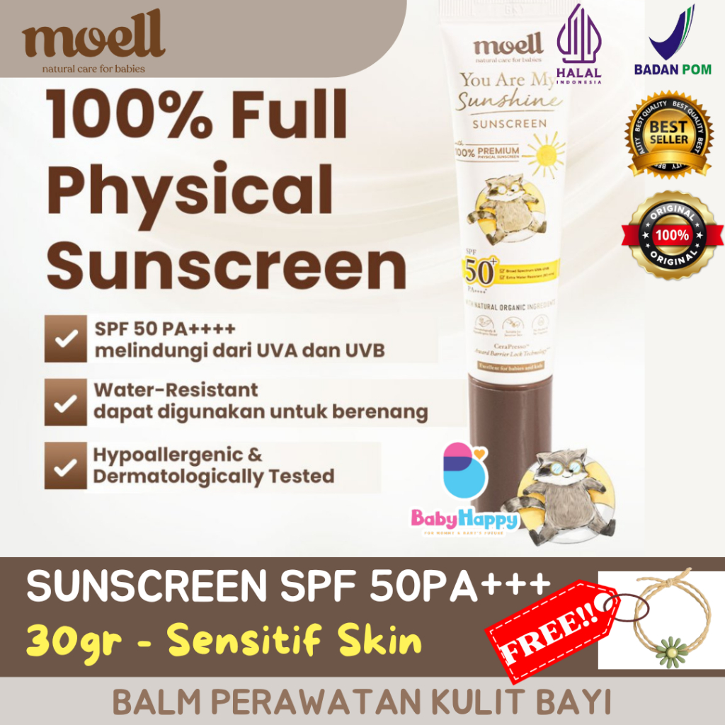 Moell SUNSCREEN SPF 50PA+++ 30ML | Sunscreen | Sunblock | Baby ...