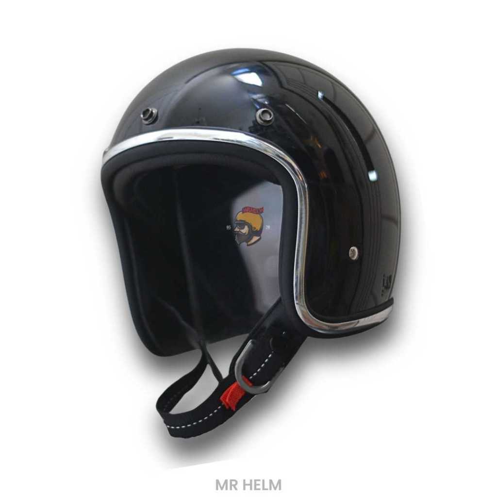 Retro SLIMHEAD LUBRO TT & CO LIST CHROME HELMET SNI (MR HELM) | Shopee ...