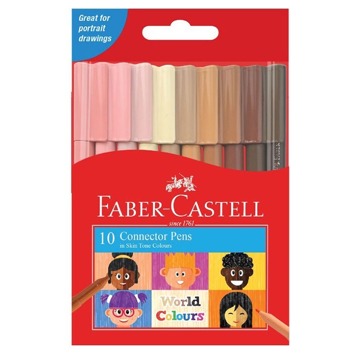 Faber Castell Skin Tone Connector Pen, 10 Color Markers | Shopee Malaysia