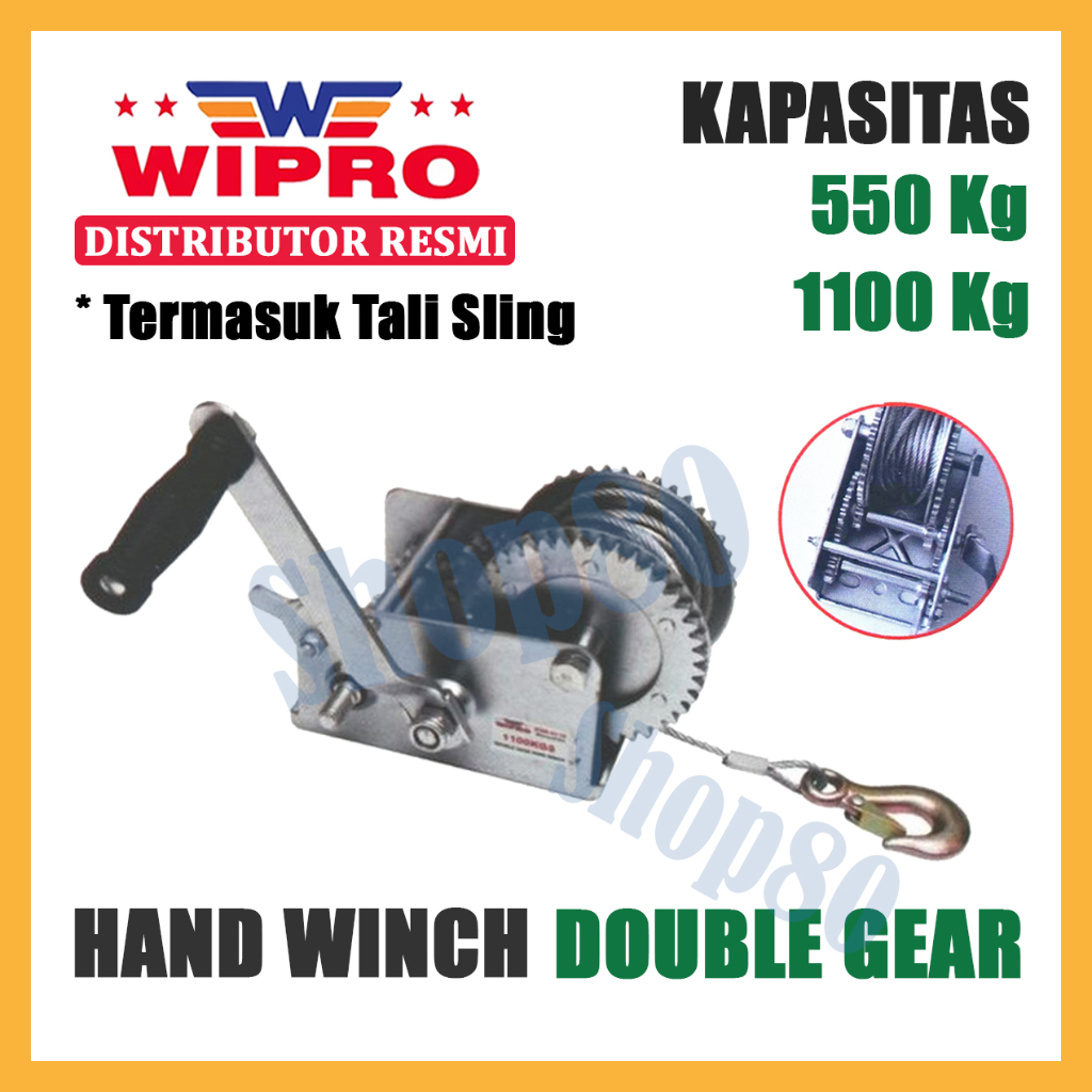 Wipro Double Gear Hand Winch Pulley Double Manual Hoist 550 1100 Kg ...