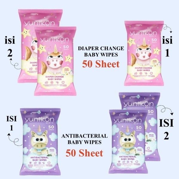 Yunikon Wet TISSUE ANTIBACTERIAL BABY WIPES/DIAPER CHANGE Contents 50 ...