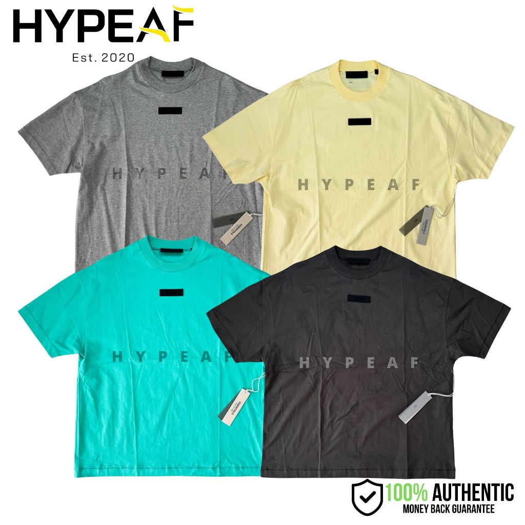 Fog Fear of God Essentials FW23 Tee - Black Small Silicone Logo ...